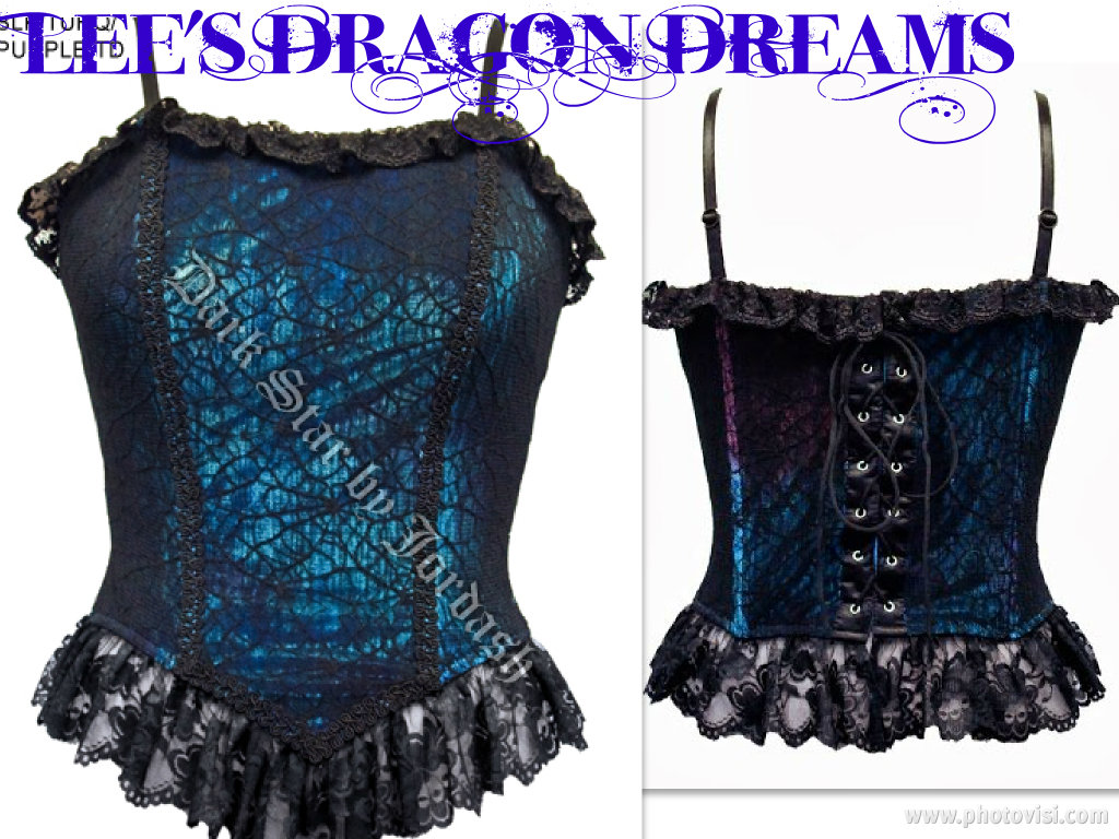 GOTHIC MERMAID MEDIEVAL FAERIE Boned Basque Tie Dye Cobe Web Corset Top ...