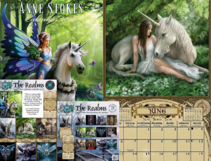 ANNE STOKES 2016 CALENDAR 16 Months The Realms - Lee's Dragon Dreams
