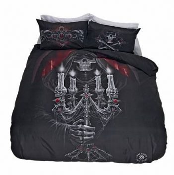 ANNE STOKES CANDELABRA Doona quilt COVER Bed set Double Gothic Skull ...