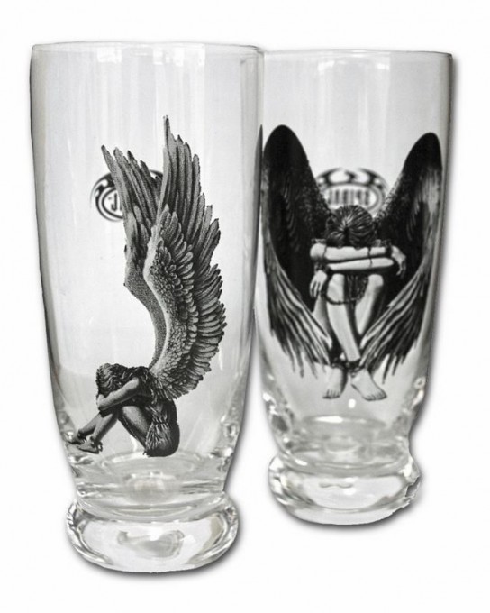 Enslaved Angel - Gothic Weeping Angel Water glass / Drinking Glasses ...