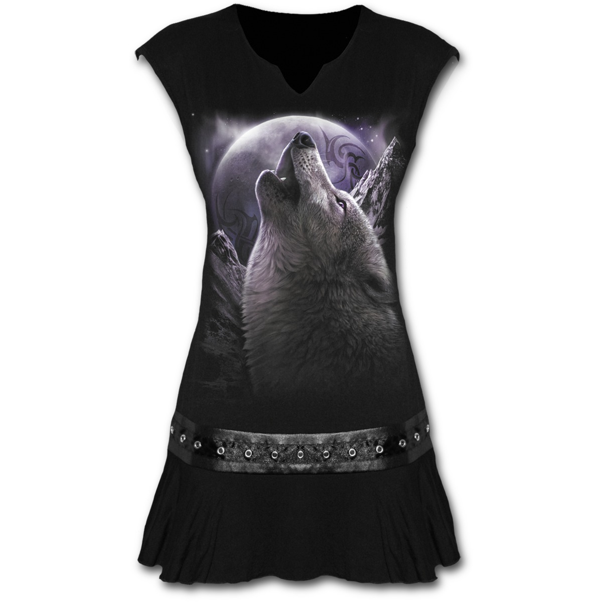 STUD WAIST WOLF SOUL VISCOSE GOTHIC DRESS TOP 8 10 12 14 16 18 - Lee's ...